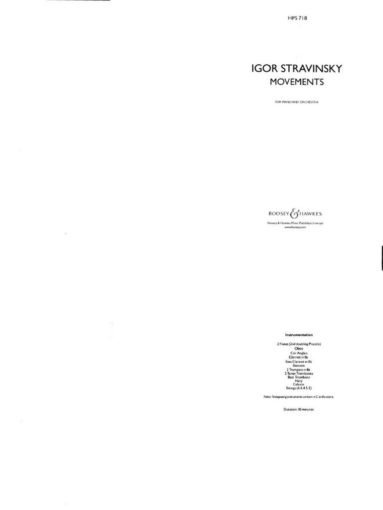 Stravinsky, Igor - Movements | Download Free PDF | Modernism (Music ...