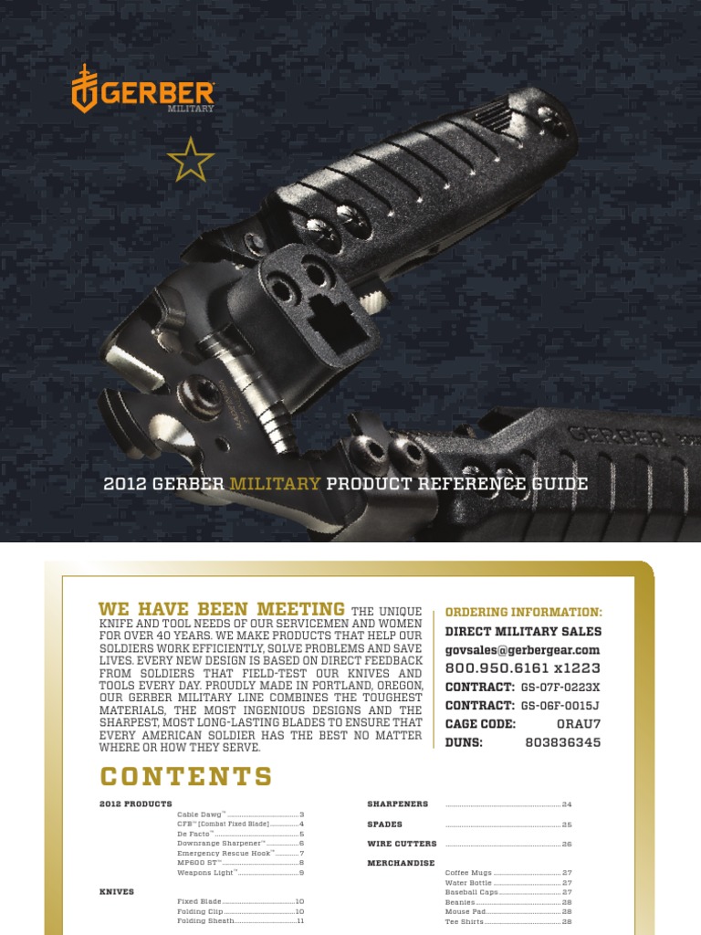 Gerber Military Catalog | PDF | Blade | Knife