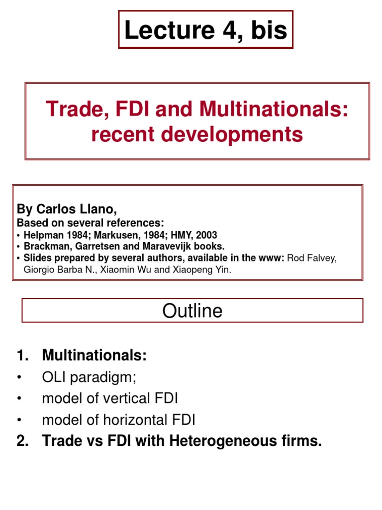 FDI Multinationals Extensions | PDF | Foreign Direct Investment ...