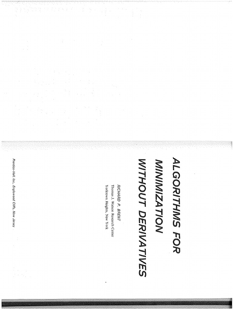 Algorithms For Minimization Without Derivatives | PDF