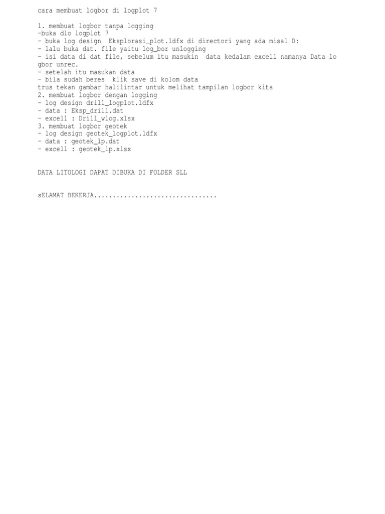 Tutorial Singkat Logplot | PDF