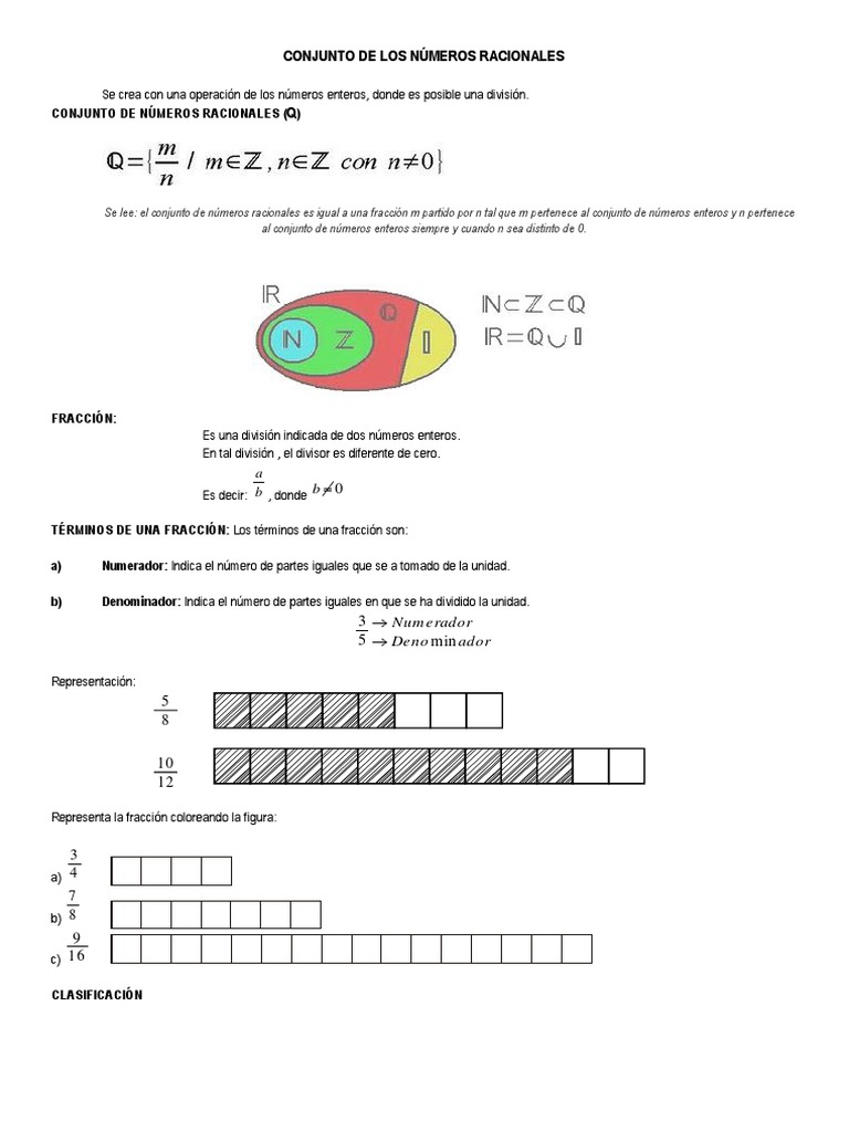 Conjunto de Los Números Racionales | PDF | Fracción (Matemáticas ...