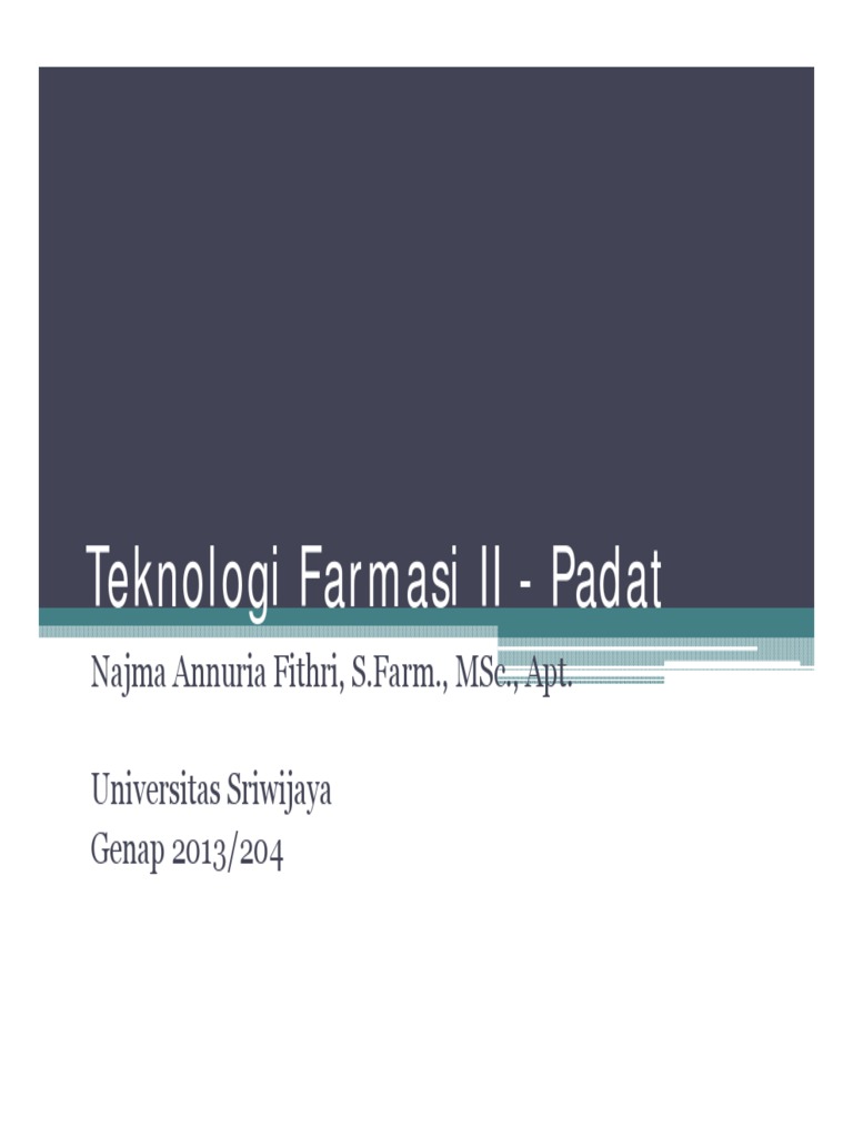 Preformulation of Tablet Dosage Form | PDF | Dissolution (Chemistry ...