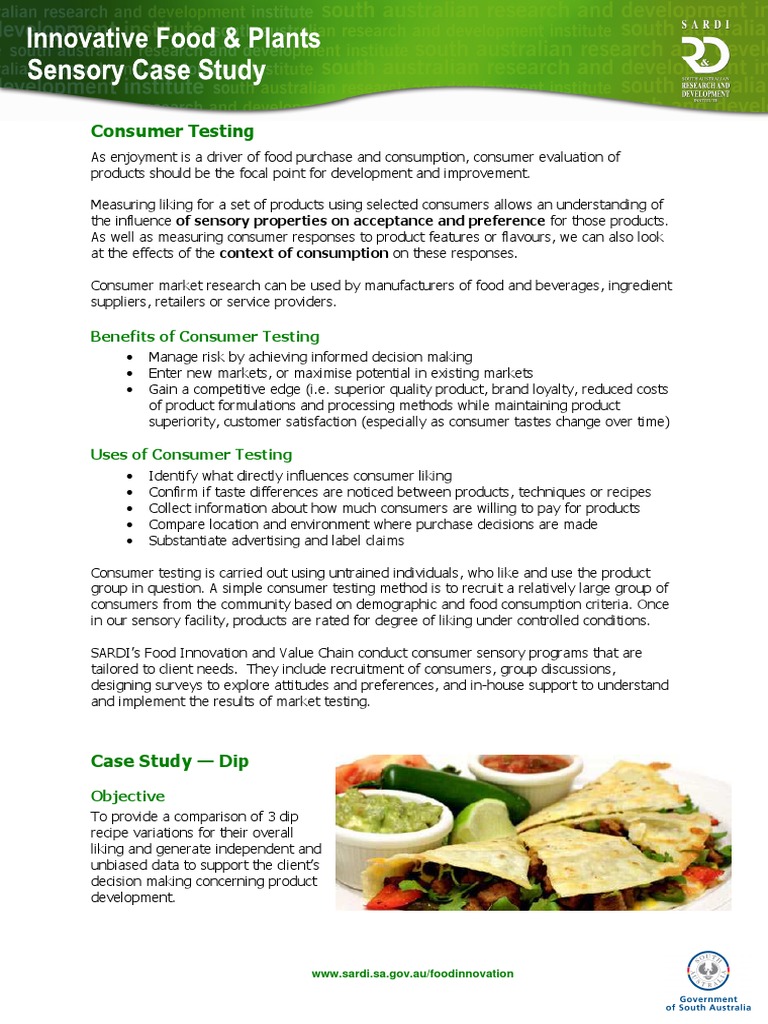 Sensory Consumer Preference Casestudy | PDF | Customer Satisfaction | Foods