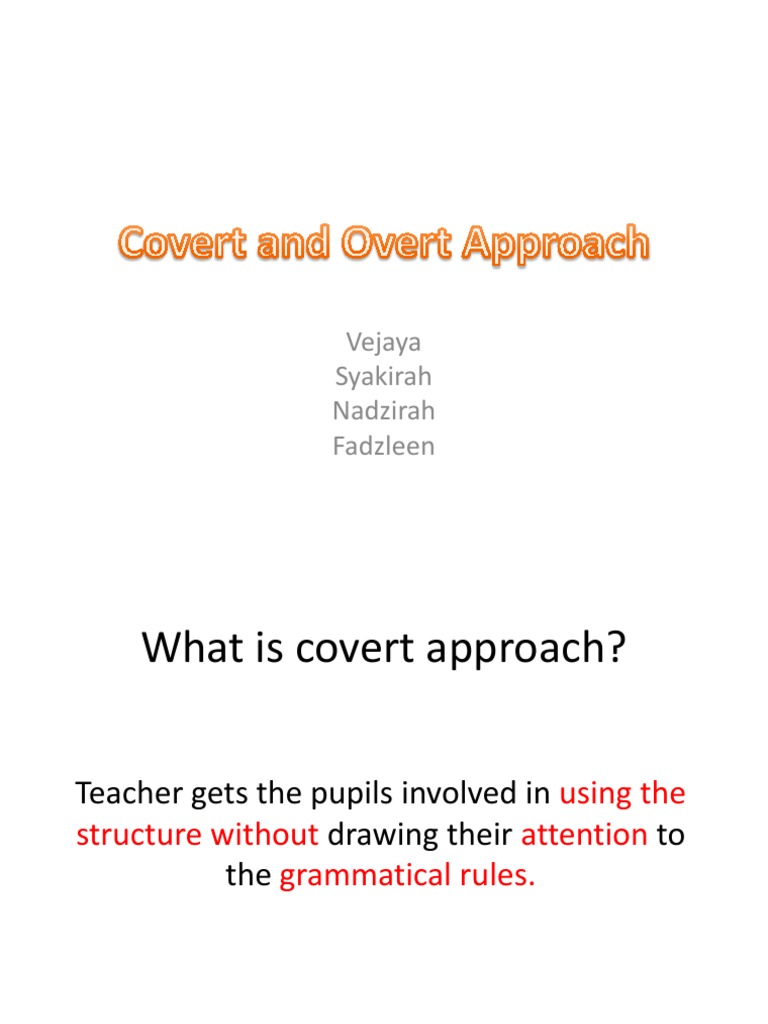 Covert and Overt Approach | PDF | Grammar | Inductive Reasoning