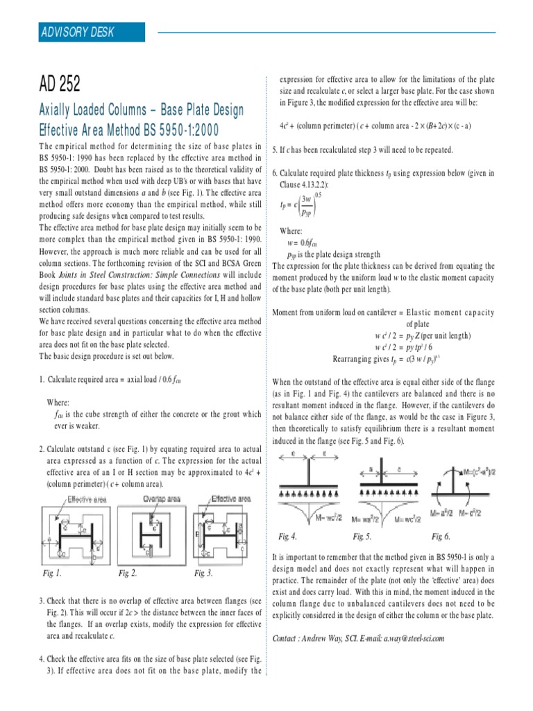 Base Plate Design Using Effective Area Method | PDF | Technology ...