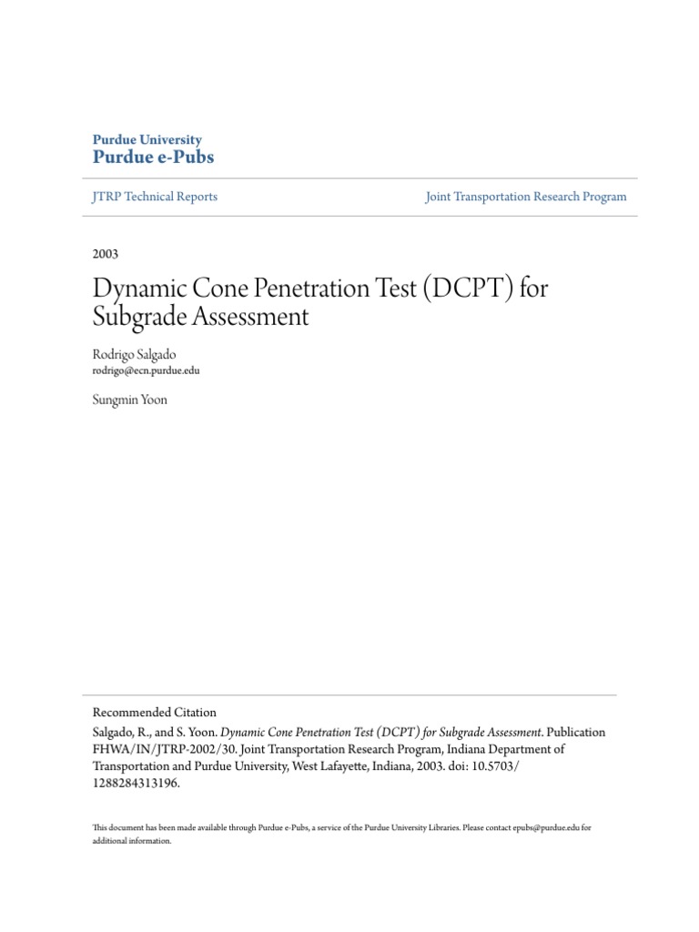 Correlating Subgrade Properties to Dynamic Cone Penetration Test ...