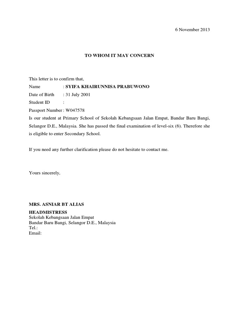 Primary School Graduation Confirmation | PDF