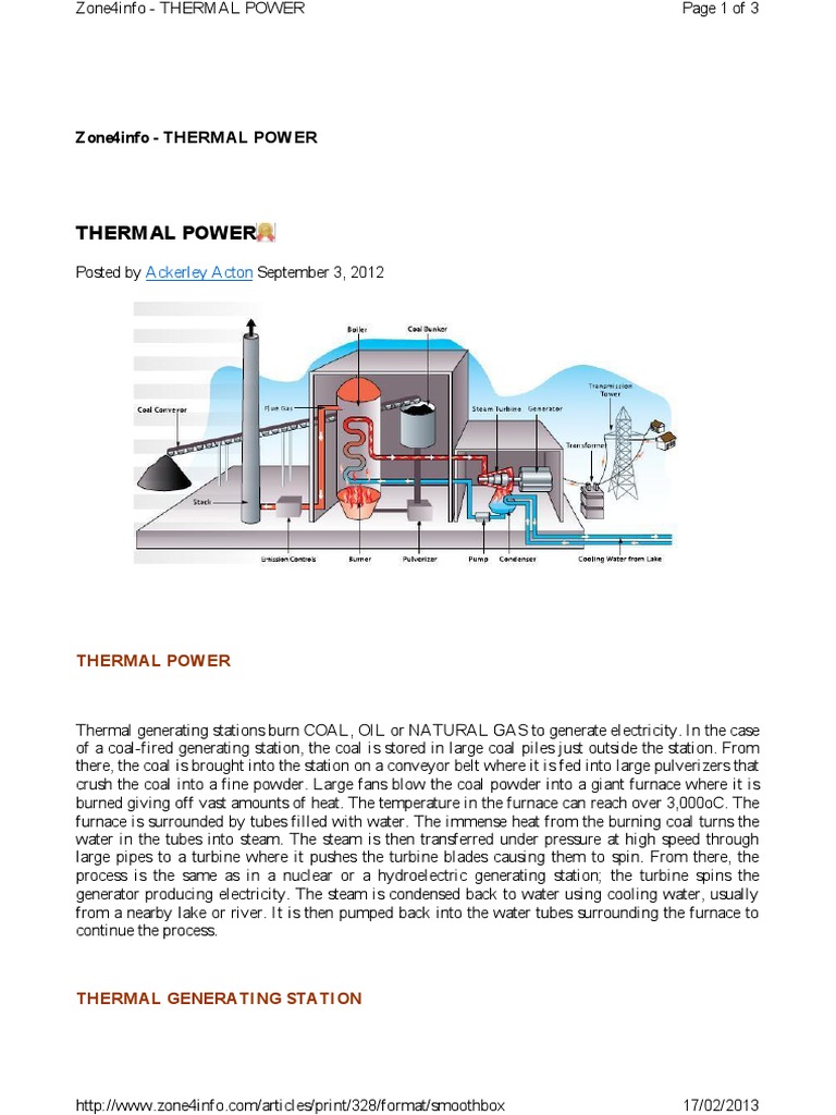 Thermal Power | PDF | Power Station | Fossil Fuels
