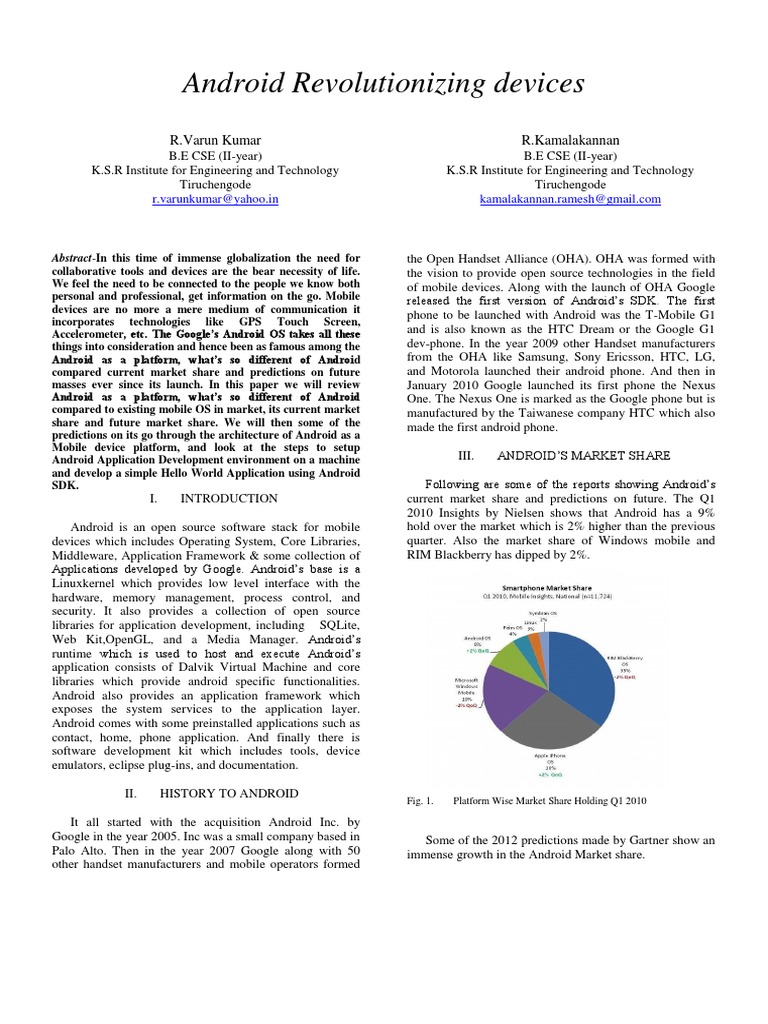Ieee Paper Based On Android Applications With Its Recent Technologies | PDF | Eclipse (Software ...