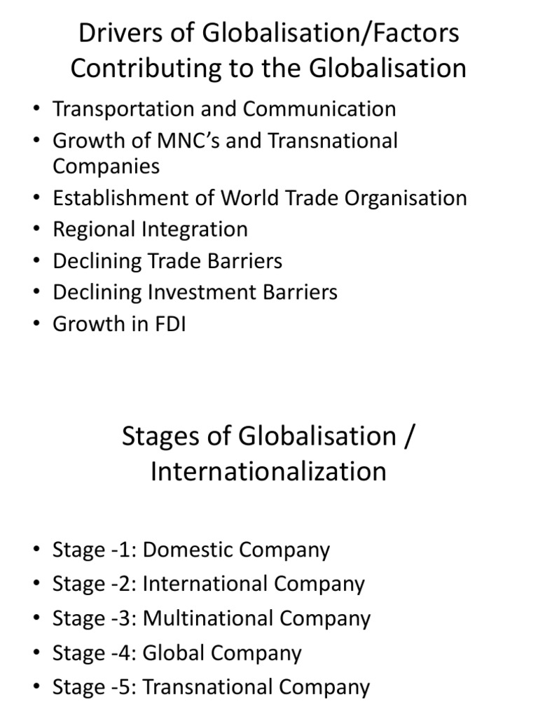 Key Drivers of Globalization Explained | PDF | Business