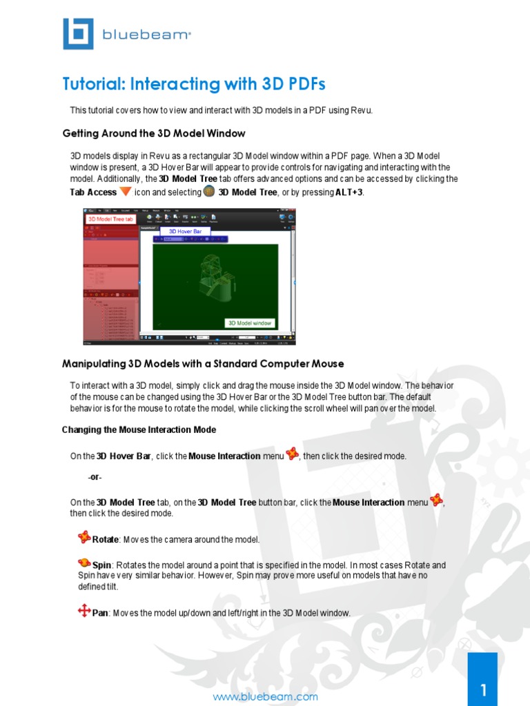 Tutorial Interacting With 3d Pdfs Getting Around The 3d Model Window Pdf 3 D Computer