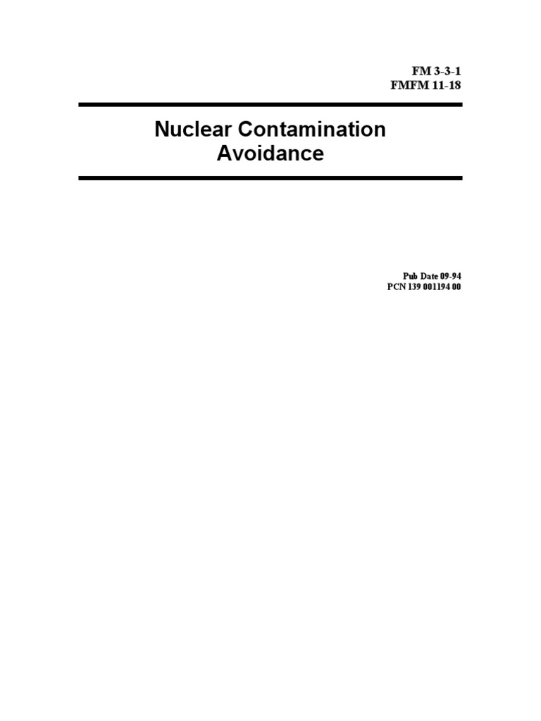 Nuclear Contamination Avoidance Manual | PDF | Chemical Warfare ...