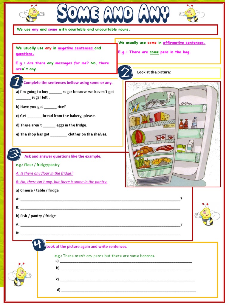 Using Some and Any in Sentences | PDF