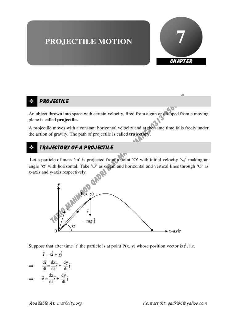 Ch07 Projectile Motion | PDF | Trajectory | Space