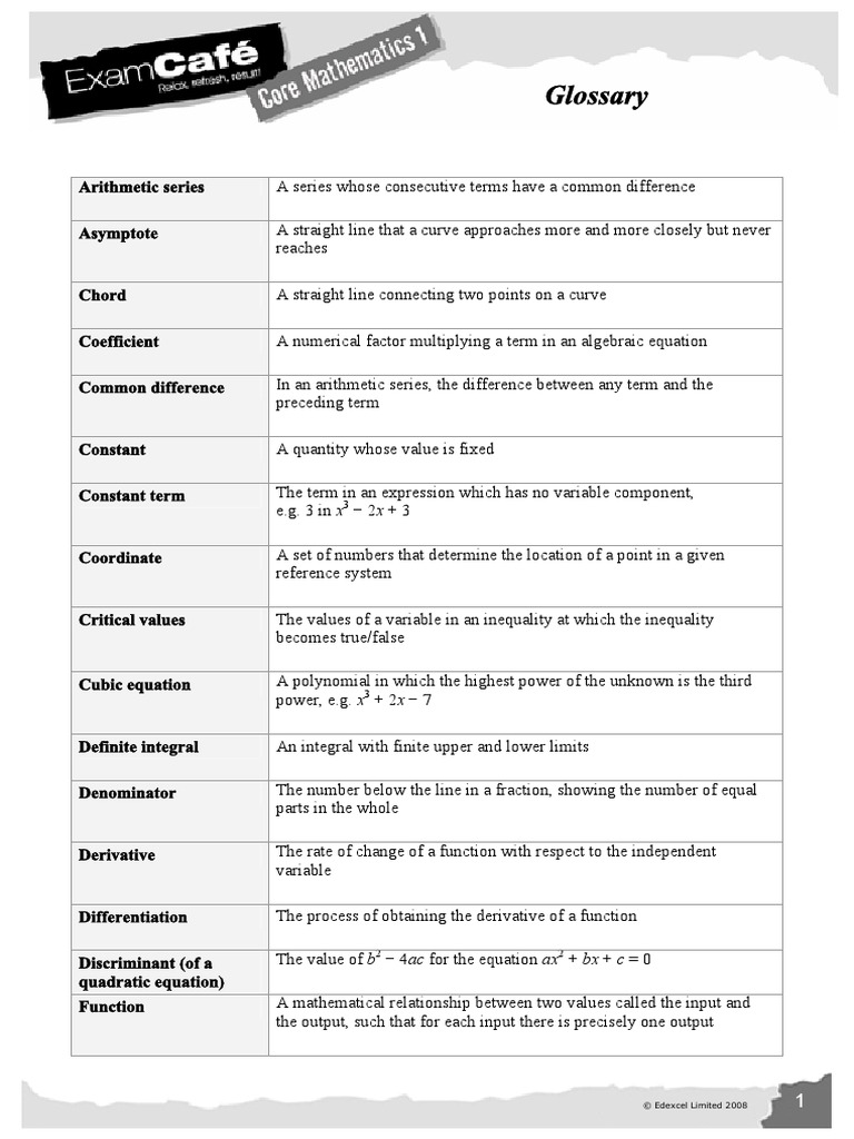 Glossary: Arithmetic Series Asymptote | PDF | Equations | Fraction (Mathematics)