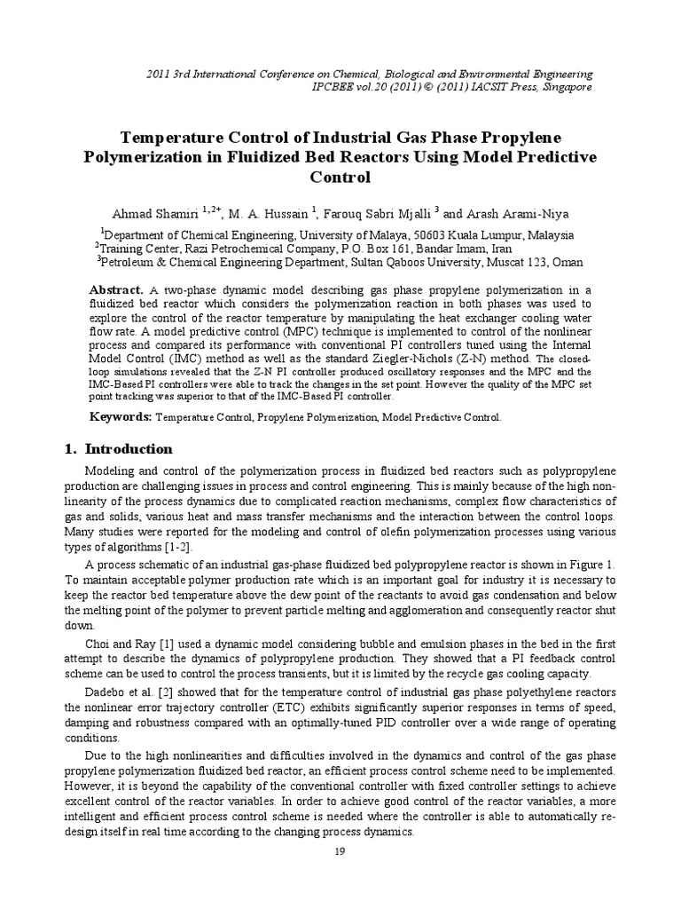 Temp Control Modelling | PDF | Chemical Reactor | Fluidization