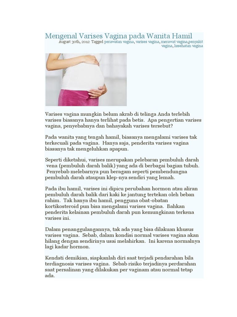 Mengenal Varises Vagina Pada Wanita Hamil | PDF