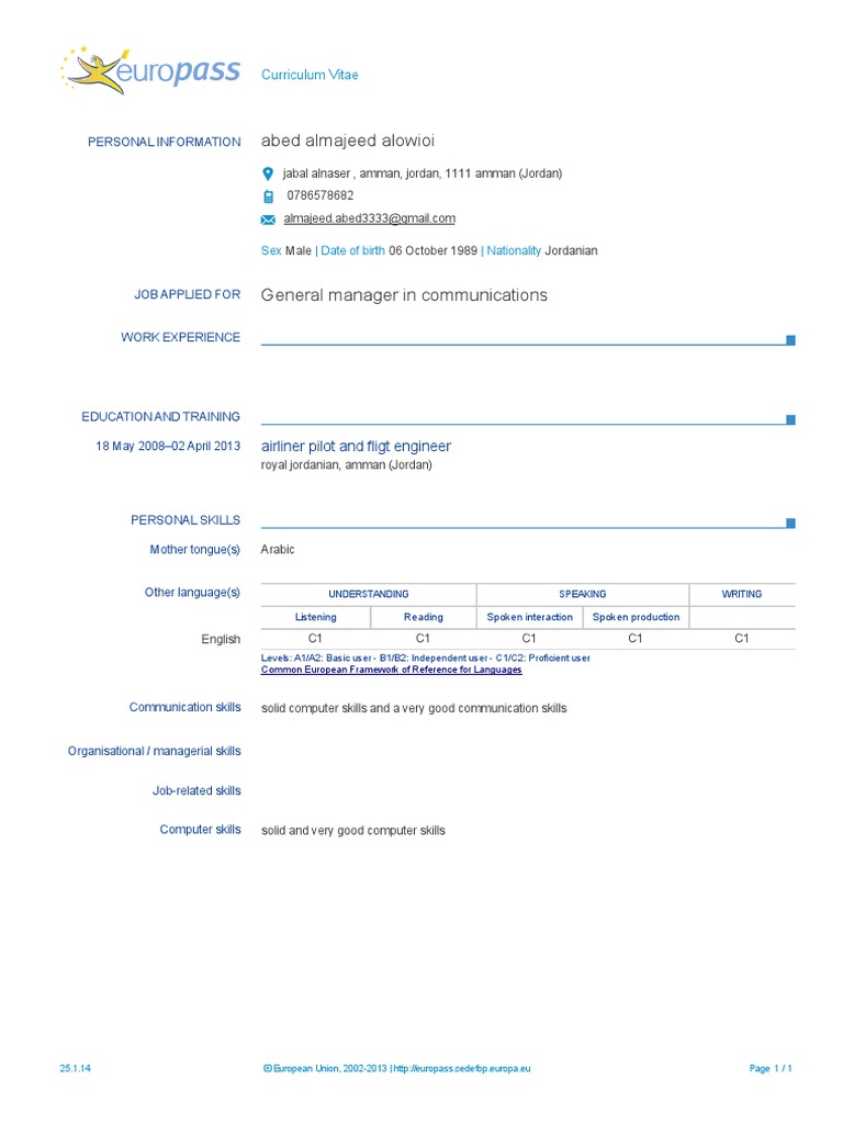 Abed Almajeed Alowioi: Curriculum Vitae | PDF