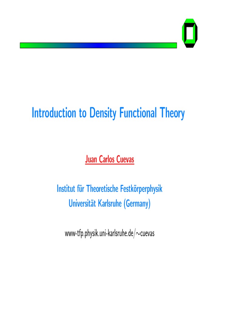 Intro to Density Functional Theory | PDF | Density Functional Theory | Hartree–Fock Method