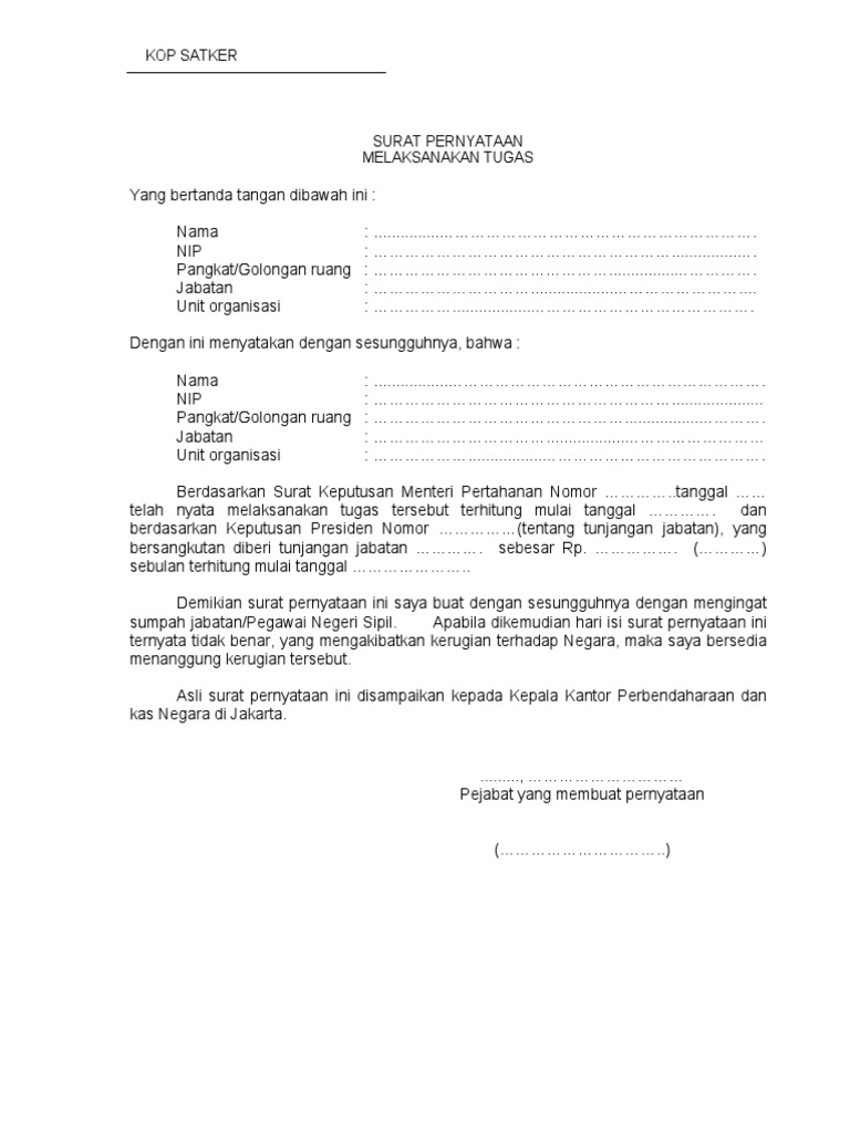 Contoh-Contoh Surat Pernyataan | PDF