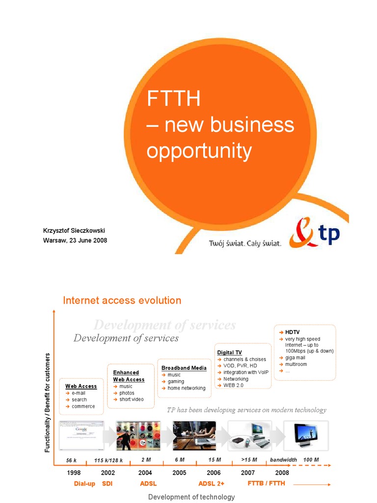 FTTH - New Business Opportunity | PDF | Fiber To The X | Internet Access