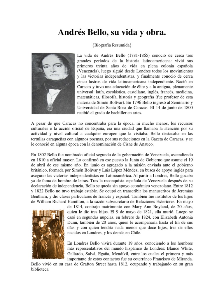 Andrés Bello: Vida y legado en Londres | PDF | Science | Ciencia (general)