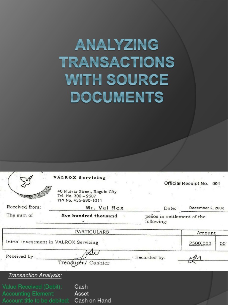 analyzing transaction through source documents | Debits And Credits ...
