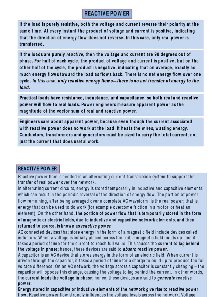 Reactive Power | PDF | Ac Power | Inductor