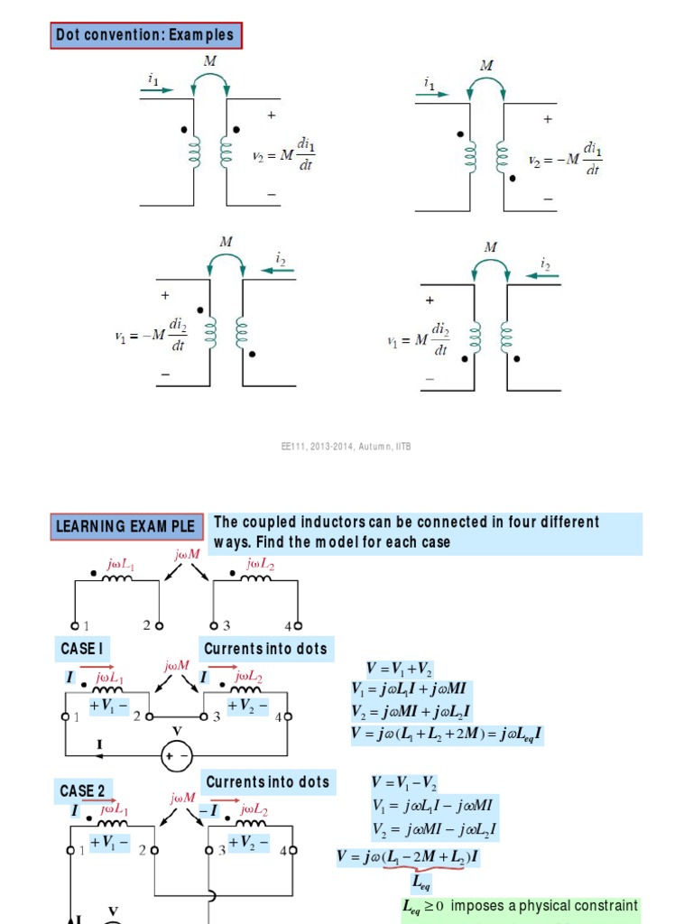 Dot Convention: Examples: EE111, 2013-2014, Autumn, IITB | PDF ...
