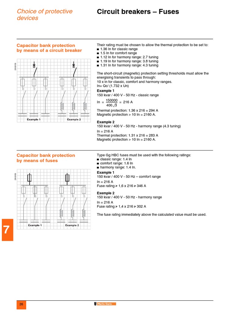 Fuse & MCCB For Capacitor Bank-Merlin | PDF | Fuse (Electrical ...