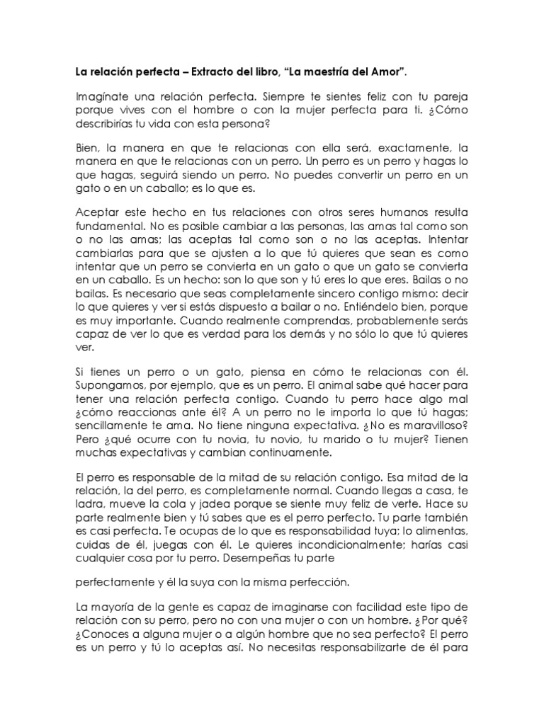 La Relación Perfecta - Extracto Del Libro | PDF