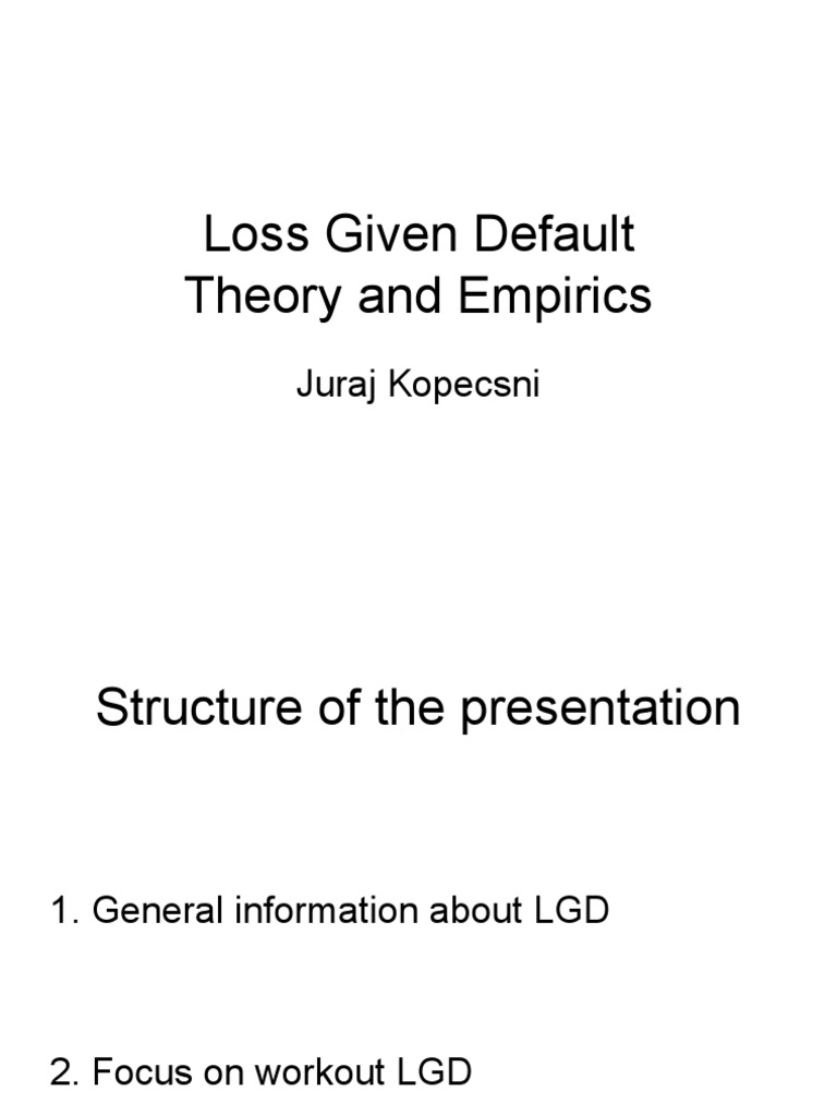 Loss Given Default Theory and Empirics | PDF | Bonds (Finance) | Bankruptcy