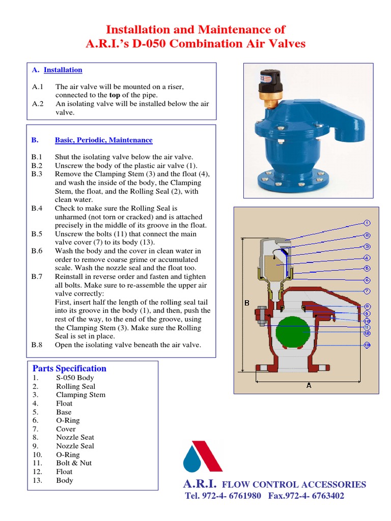 Air Valve Installation Guide | PDF | Business | Technology & Engineering