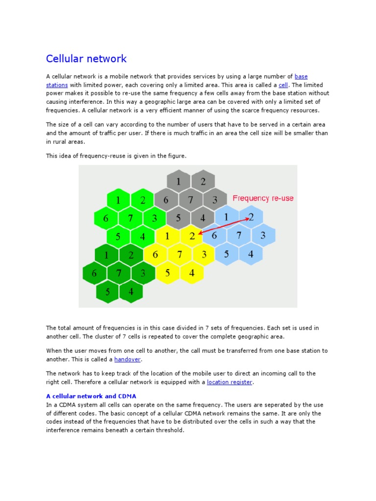 Cellular Network: Base Stations Cell | PDF | Technology & Engineering