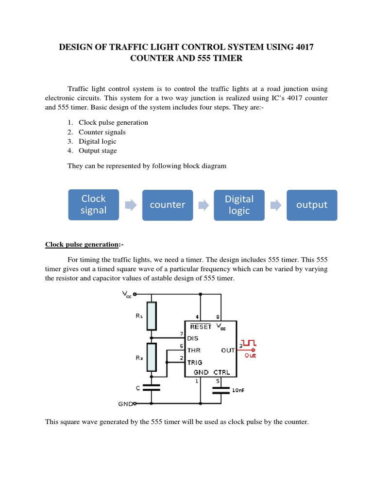Traffic Light Control System Using 4017 Counter and 555 Timer | PDF ...