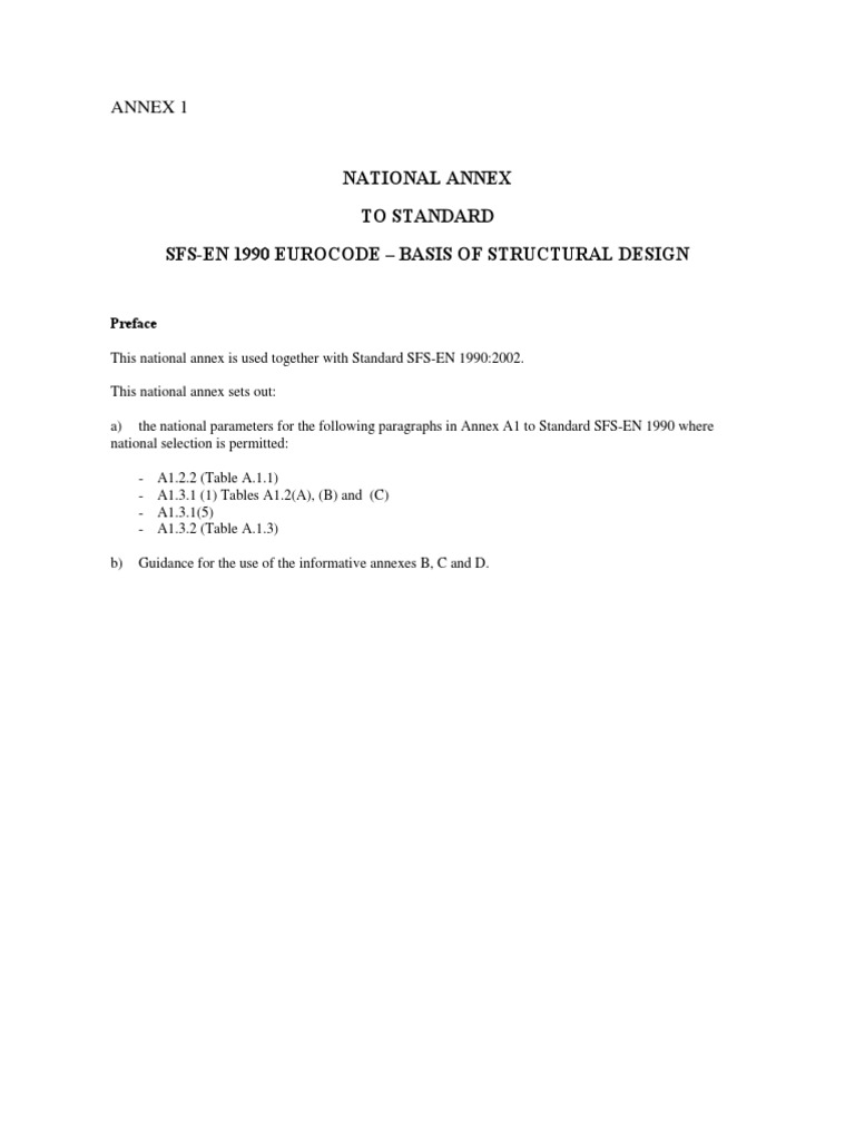 National Annex to Eurocode - Basis of Structural Design | PDF ...