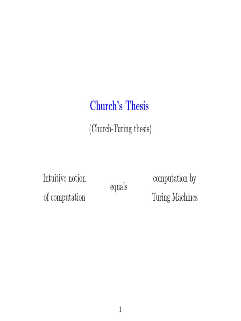 Church's Thesis | Download Free PDF | Computer Engineering ...