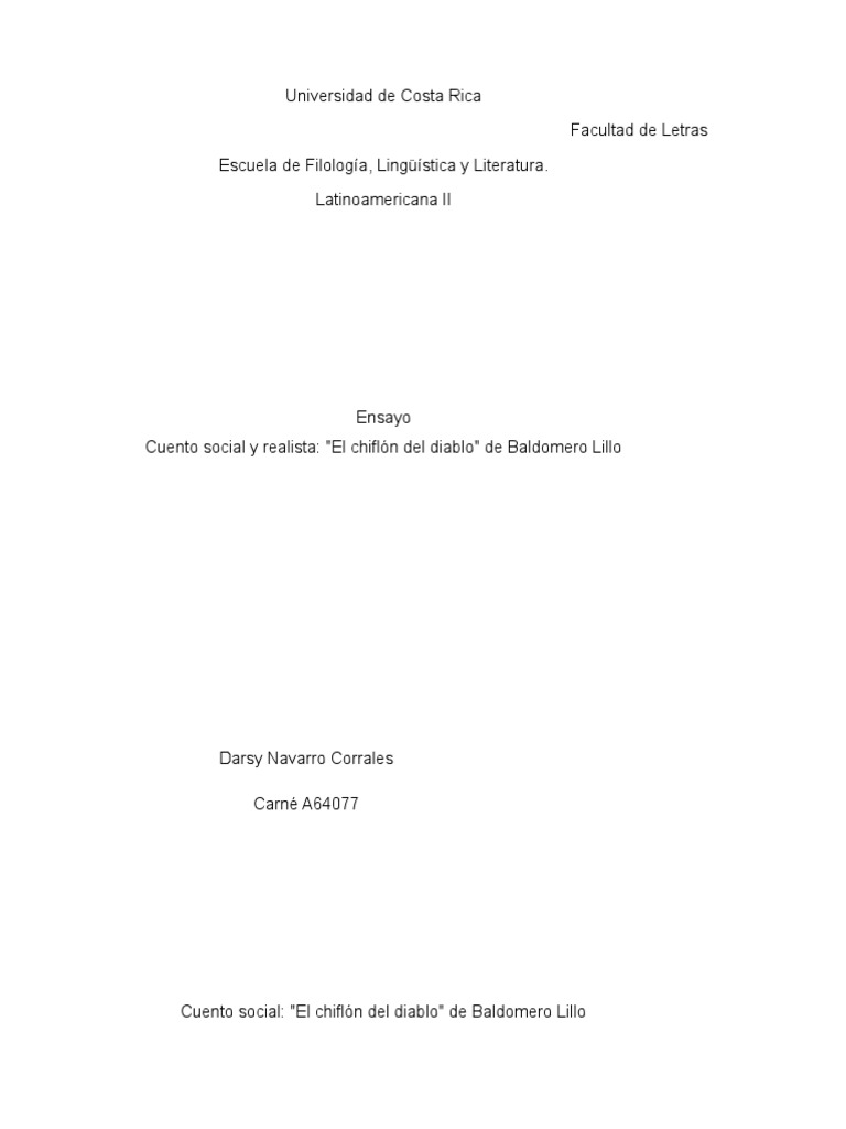 Ensayo Cuento Social | PDF | Trabajos