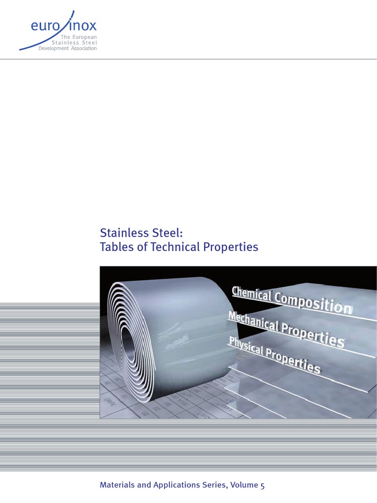 Tables - TechnicalProperties - EN 10088 PDF | PDF | Stainless Steel ...