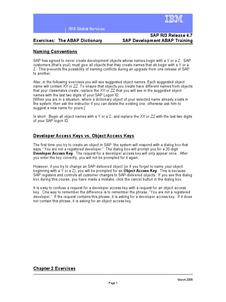 ABAP Data Dictionary Exercises | PDF | Data | Information Science ABAP Data Dictionary Exercises | PDF | Data | Information Science