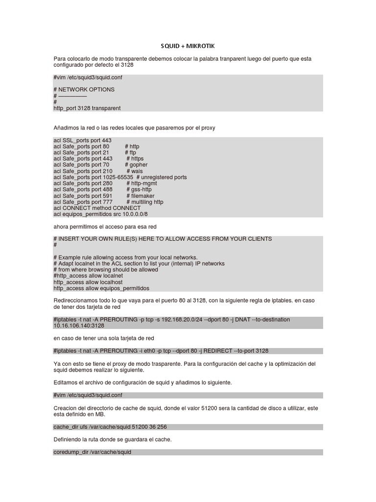 Squid Mikrotik | PDF | Servidor proxy | Edad de información