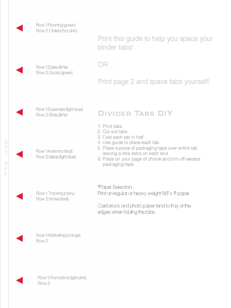 Business Planner Tabs and Template | PDF