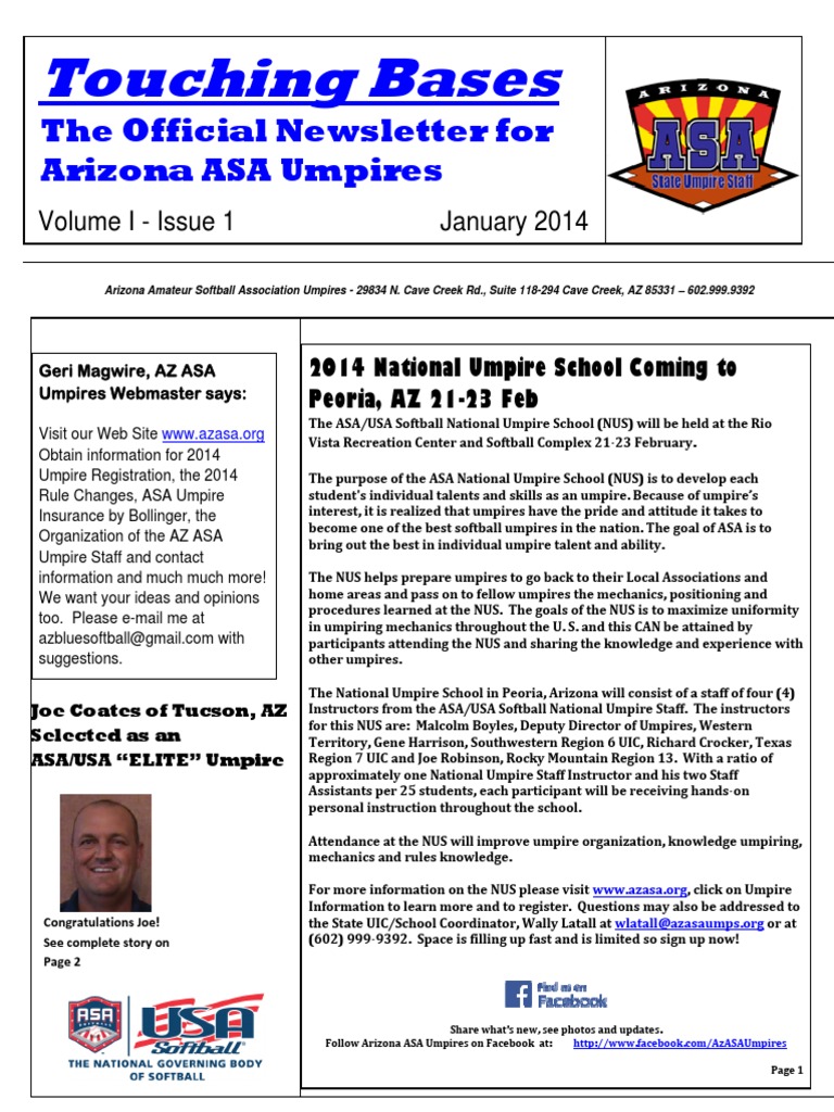 Touching Bases | Download Free PDF | Softball | Arizona