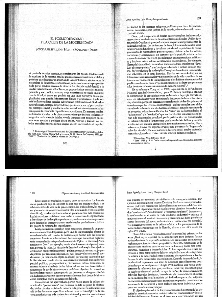 Posmodernismo y crisis de la modernidad | PDF | Verdad | Michel Foucault