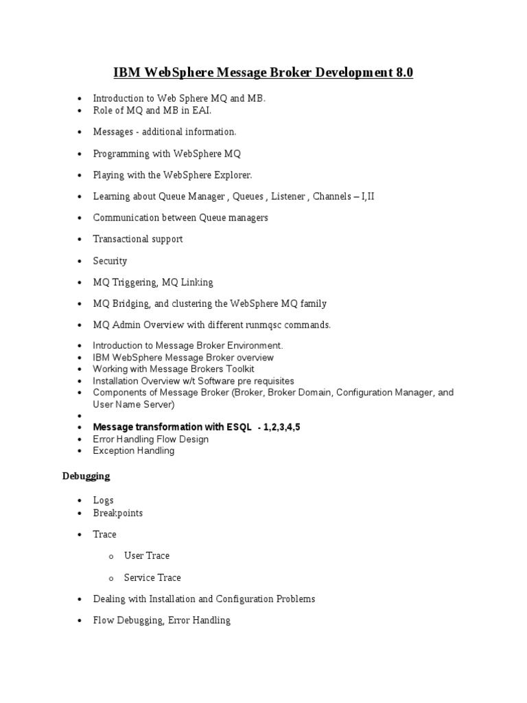 Ibm Websphere Message Broker Development 8.0: Debugging | PDF ...