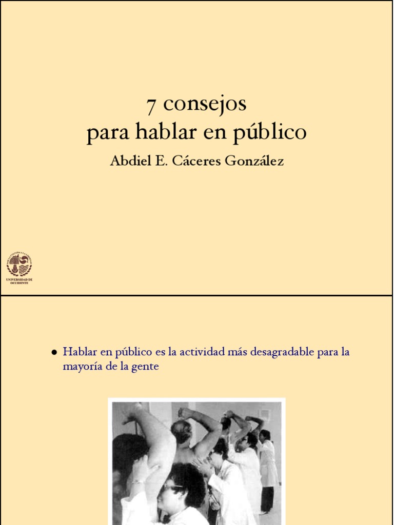7 Consejos para Hablar en Público | PDF