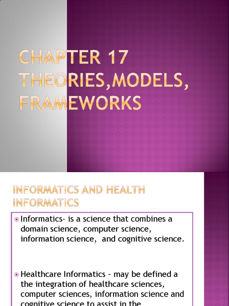 Chapter 17 Theories, Models, Frameworks Report Ko | PDF | Health ...
