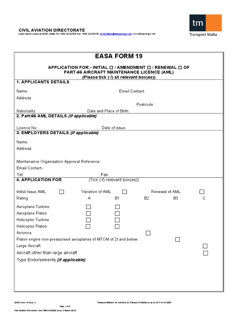 Part-66 Aircraft License Application | PDF | Airplane | Aviation