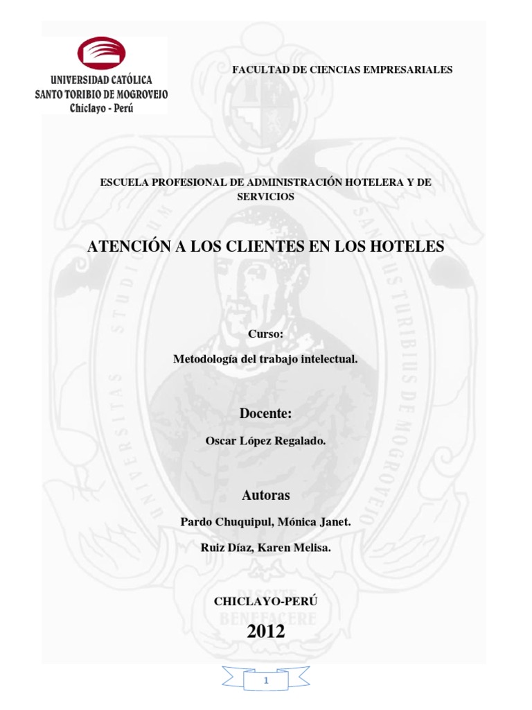 Atención al cliente en Hoteles | Hotel | Calidad (comercial)